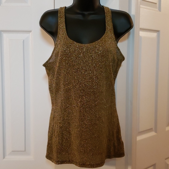 Express | Tops | Express Gold Glittery Dressy Tank Top Euc | Poshmark